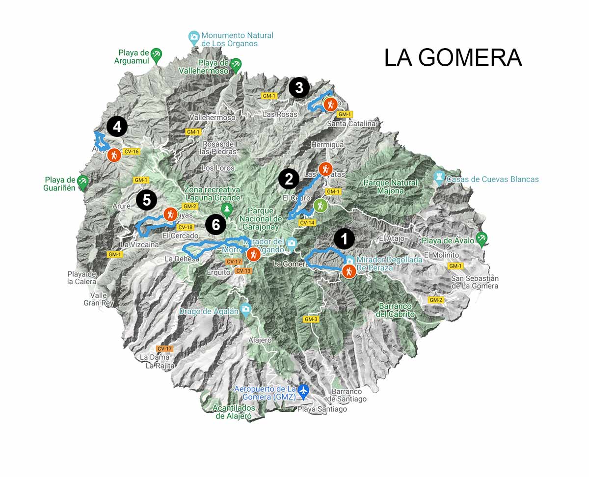 Hiking La Gomera, Beautiful circular hiking routes in one week